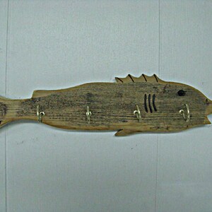 FISH KEY RACK, Hand Carved Key Rack, Key Rack, Jewelry Rack, Wall Rack ...