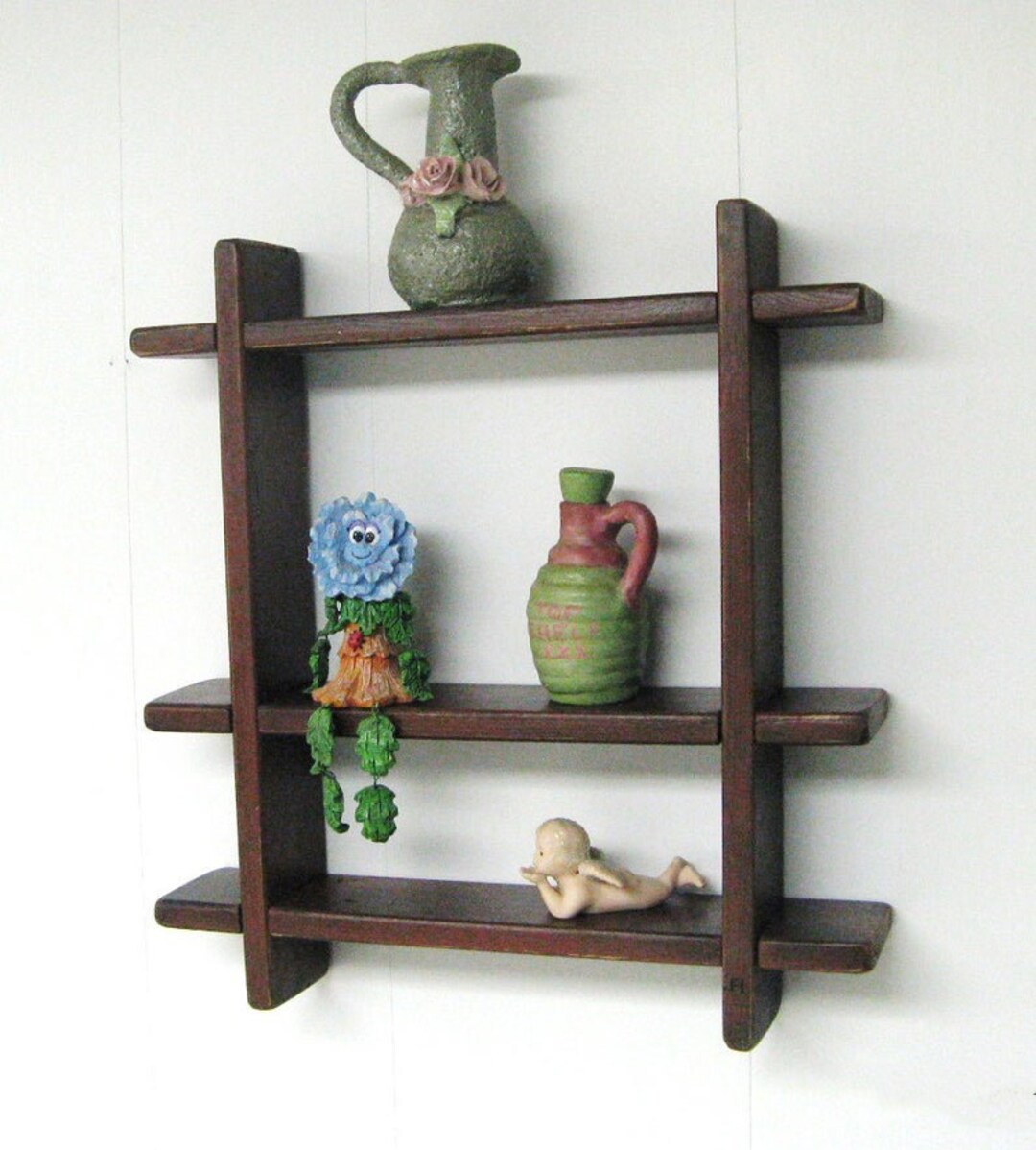 Wooden Shelf, 17" by 21", Interlocking Wall Shelf, Display Shelf ...