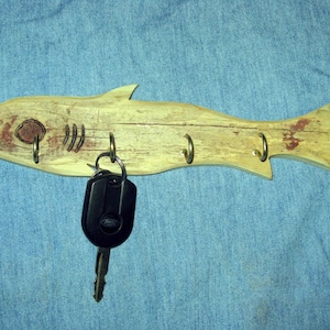 FISH KEY RACK, Hand Carved Key Rack, Key Rack, Jewelry Rack, Wall Rack ...