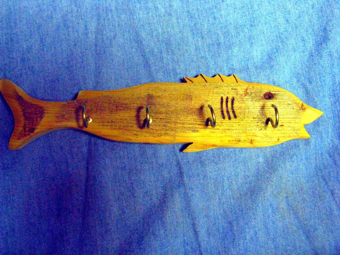FISH KEY RACK Hand Carved Key Rack Key Rack Jewelry Rack - Etsy