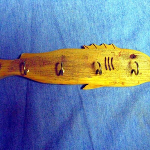 FISH KEY RACK, Hand Carved Key Rack, Key Rack, Jewelry Rack, Wall Rack ...