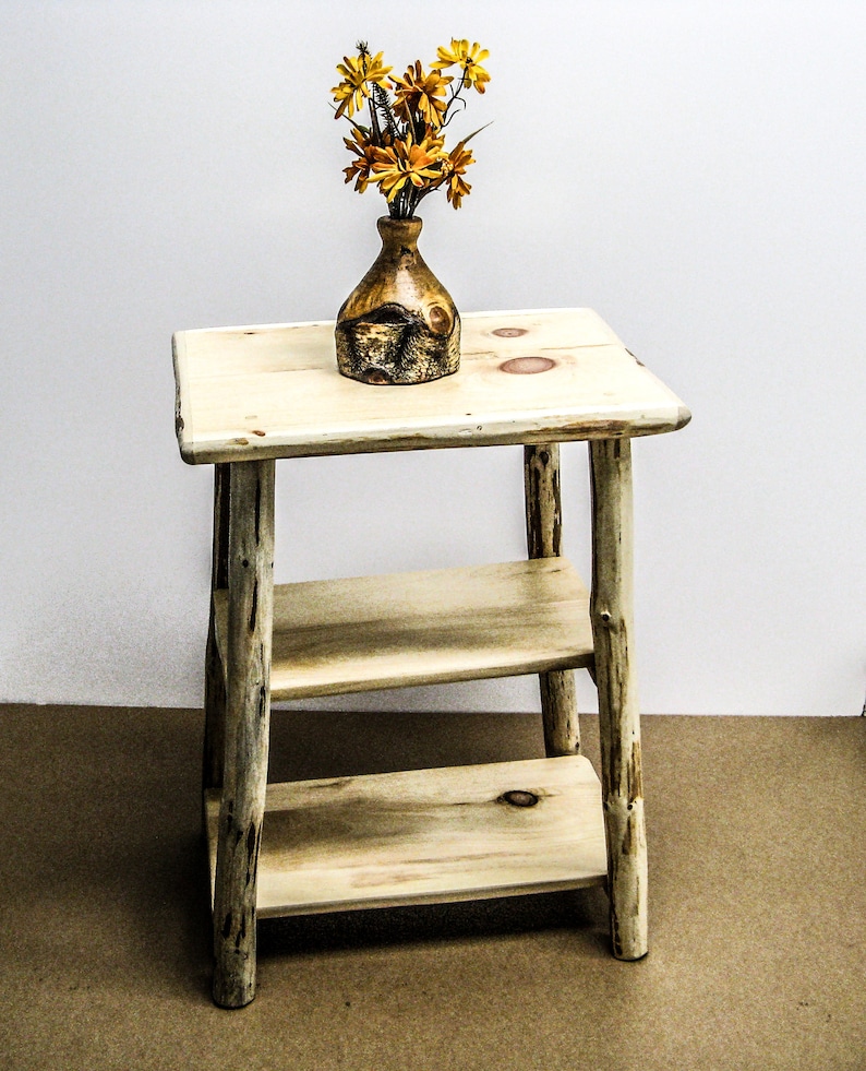 Side Table Rustic Occasional Table Plant Stand Log Table - Etsy