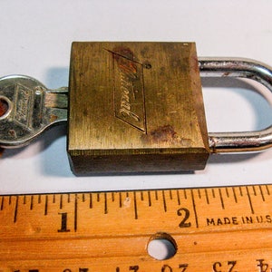 Antique / Vintage Padlock, Working Lock With Key, Vintage Solid Brass ...