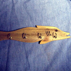 FISH KEY RACK, Hand Carved Key Rack, Key Rack, Jewelry Rack, Wall Rack ...