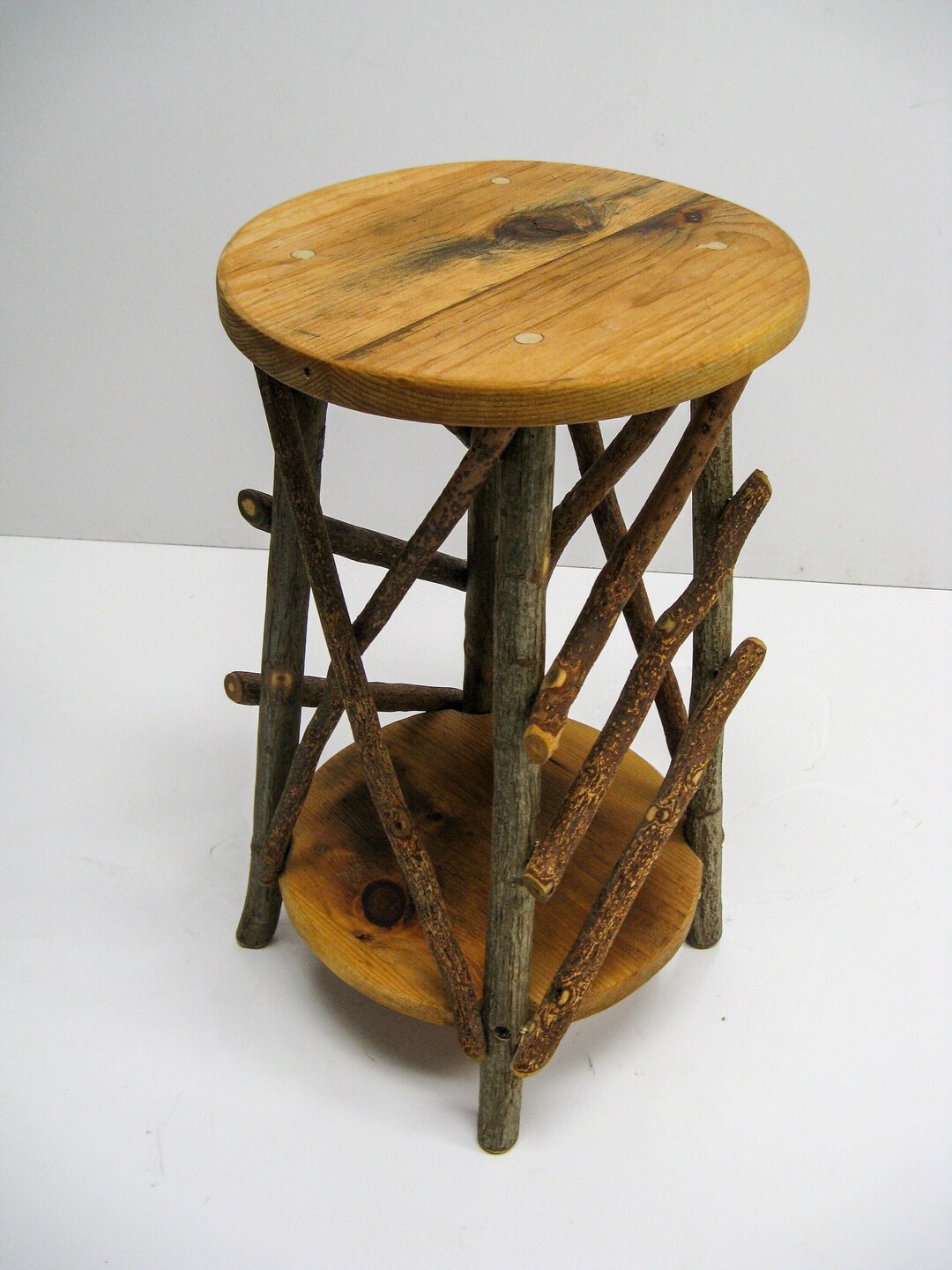 ADIRONDACK PLANT STAND, Rustic Plant Stand, Side Table, Stand, Tramp ...