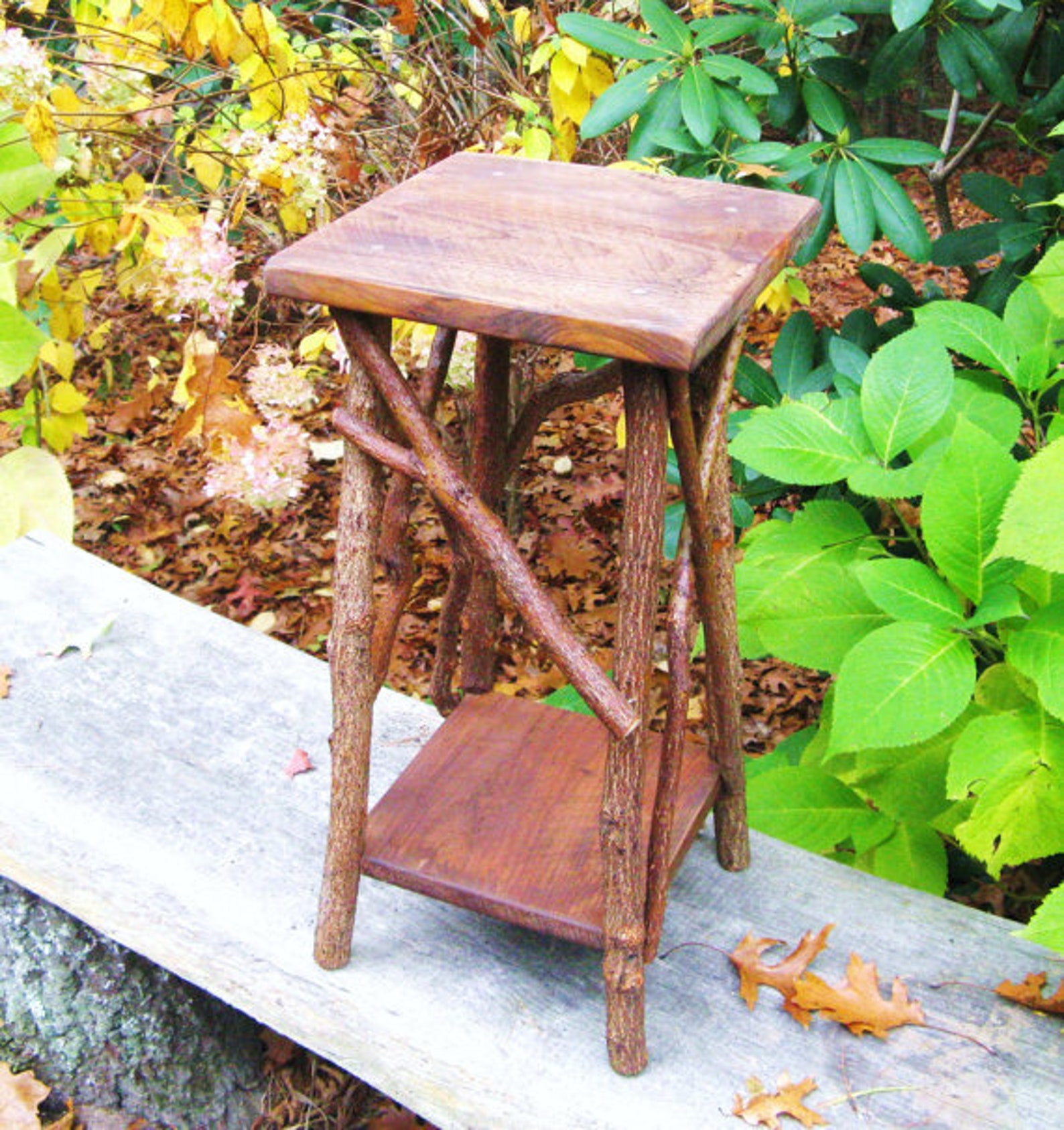 CUSTOM RUSTIC TABLES, Plant Stand, Side Table, Occasional Table,rustic ...
