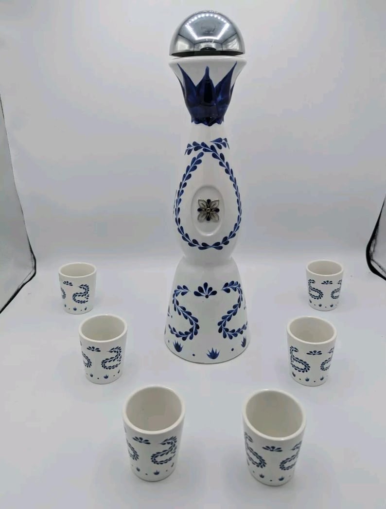 Clase Azul Reposado Tequila 700 Ml Empty Bottle With 6 Matching Shots ...