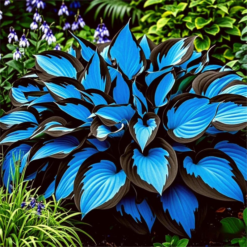 Blue and Black Hostas - Etsy