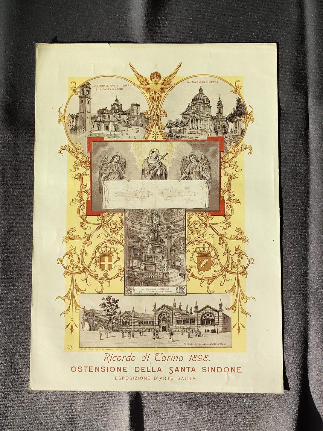 Original 1898 Lithograph – Turin – Holy Shroud (santa Sindone) – Sacred ...