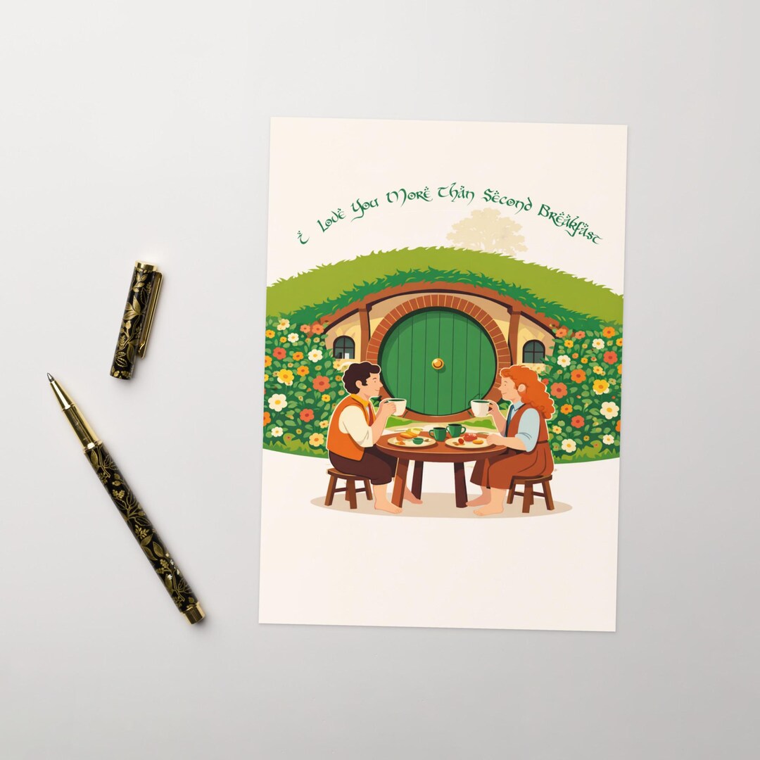 Hobbit Valentine Card – “I Love You More Than Second Breakfast” | Lotr ...