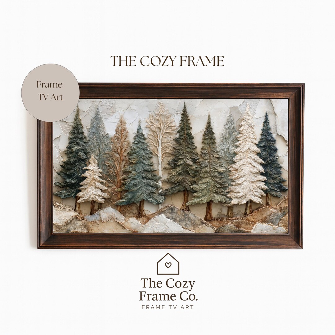 Evergreen Forest Smart TV Art, Rustic Nature Landscape (digital ...