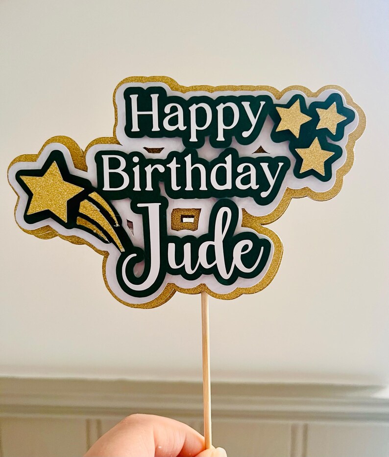 Personalised Happy Birthday Kids Cake Topper, Custom Name & Age Party ...