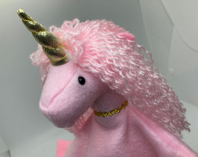 Hand Puppets for Children and Teaching Pink Unicorn - Etsy