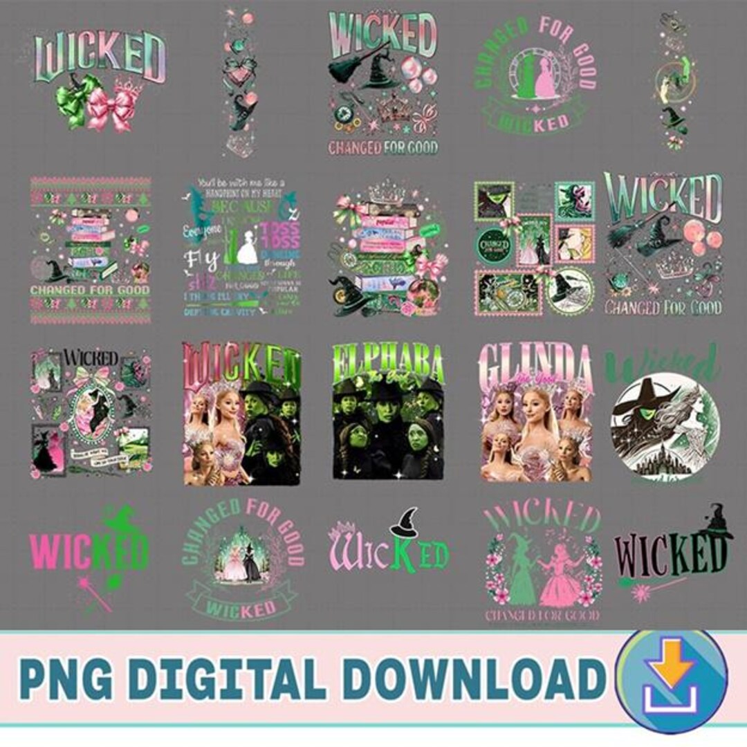 15+ Designs Wicked PNG Bundle, Wicked Change for Good Png, Wicked Pink ...