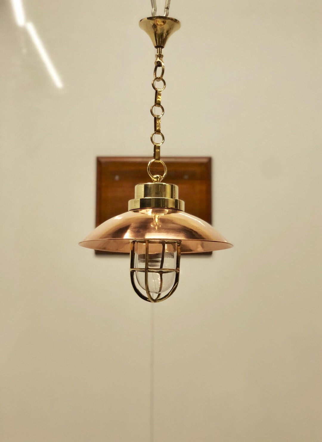 Nautical Ship New Solid Brass Cage Hanging Cargo Pendant Light With ...