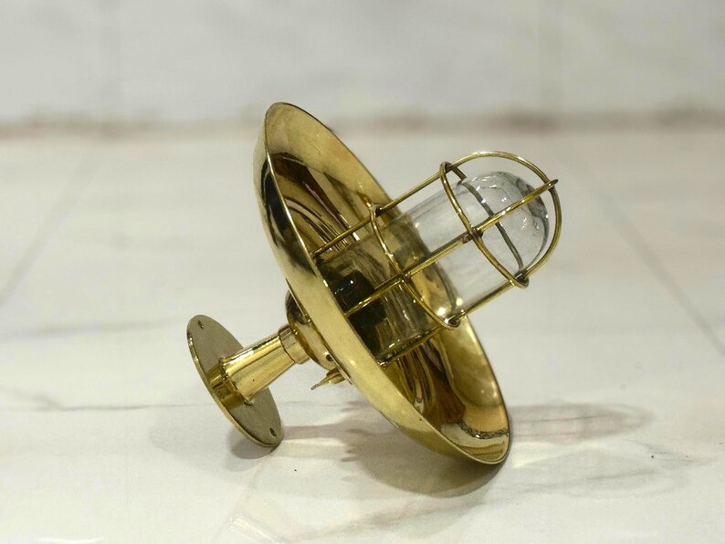 Classic Nautical Brass Bulkhead Ceiling Light | Vintage Marine Ship ...
