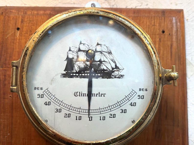 Vintage Nautical Ship Clinometer | Brass Marine Gauge | Collector Gift ...