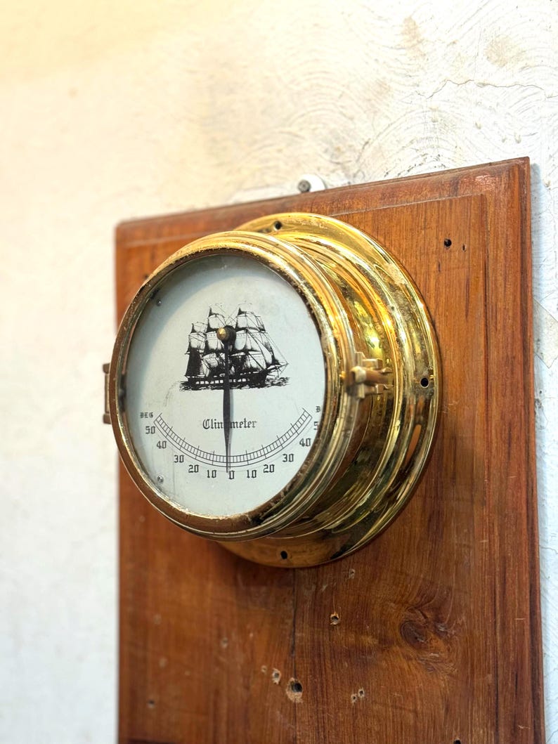 Vintage Nautical Ship Clinometer | Brass Marine Gauge | Collector Gift ...