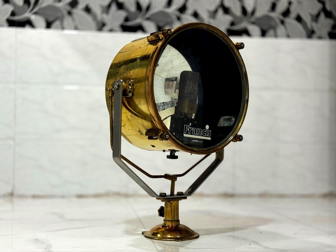 Original Brass Marine Spotlight | Francis Ship Light | Antique Nautical ...