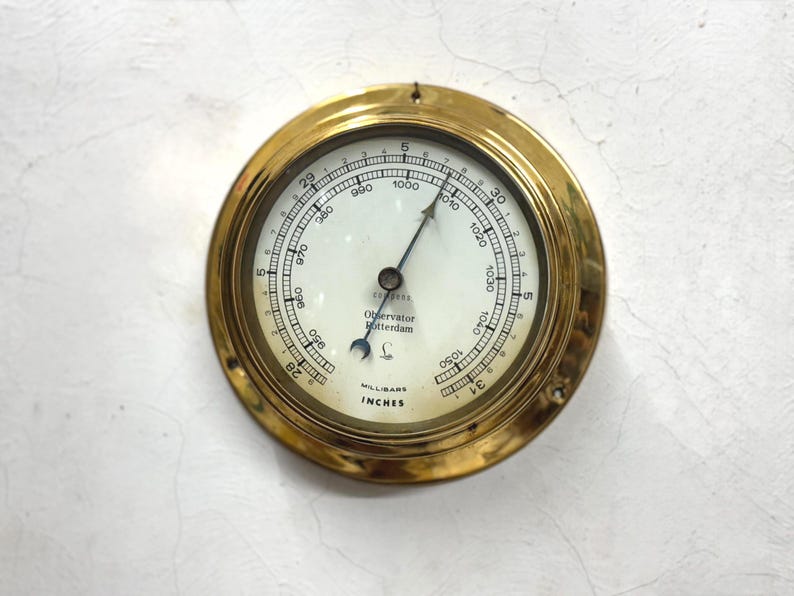Antique Style Brass Ship Barometer Wall Mount | Observer Rotterdam ...