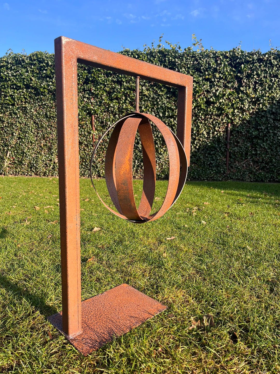 Suspended Steel Garden Sculpture – Handmade Abstract Metal Art With ...