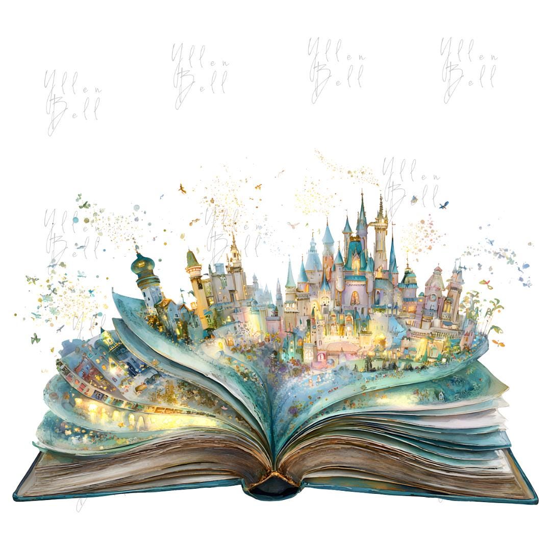 Whimsical Fairytale Castle Book Art, Storybook Illustration (digital ...