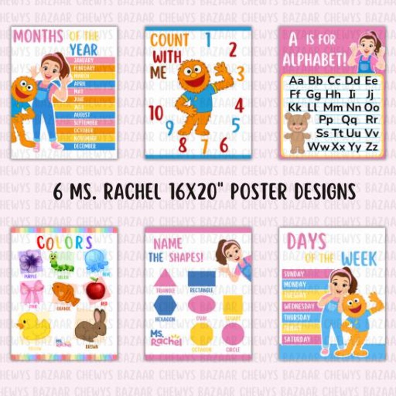 Ms. Rachel Learning Posters for Toddler Bedroom / Classroom - Etsy ...