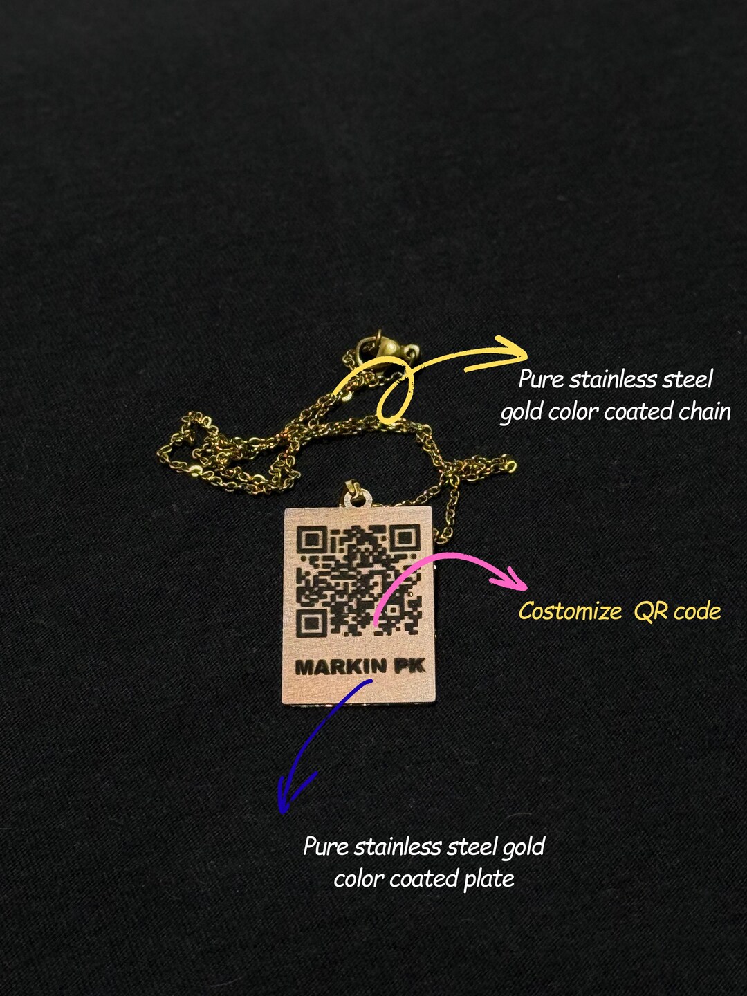 Custom QR Code Necklace: Encrypted Secret Message, Personalized Jewelry ...