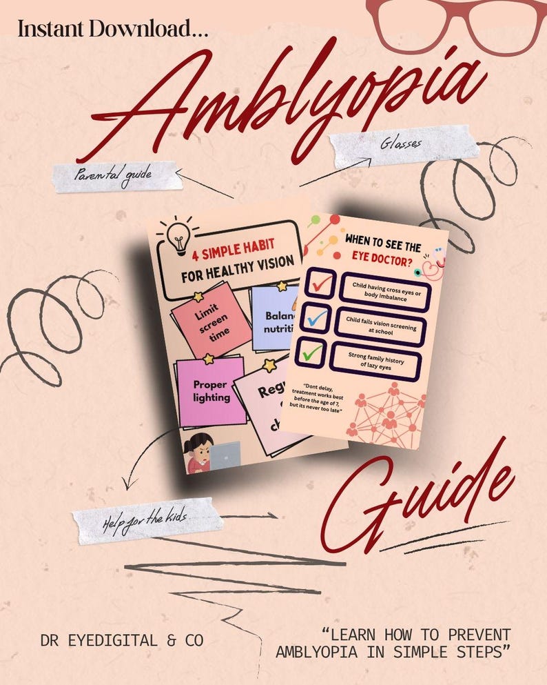Amblyopia Therapy Printable Kit: Eye Health Learning Worksheets ...