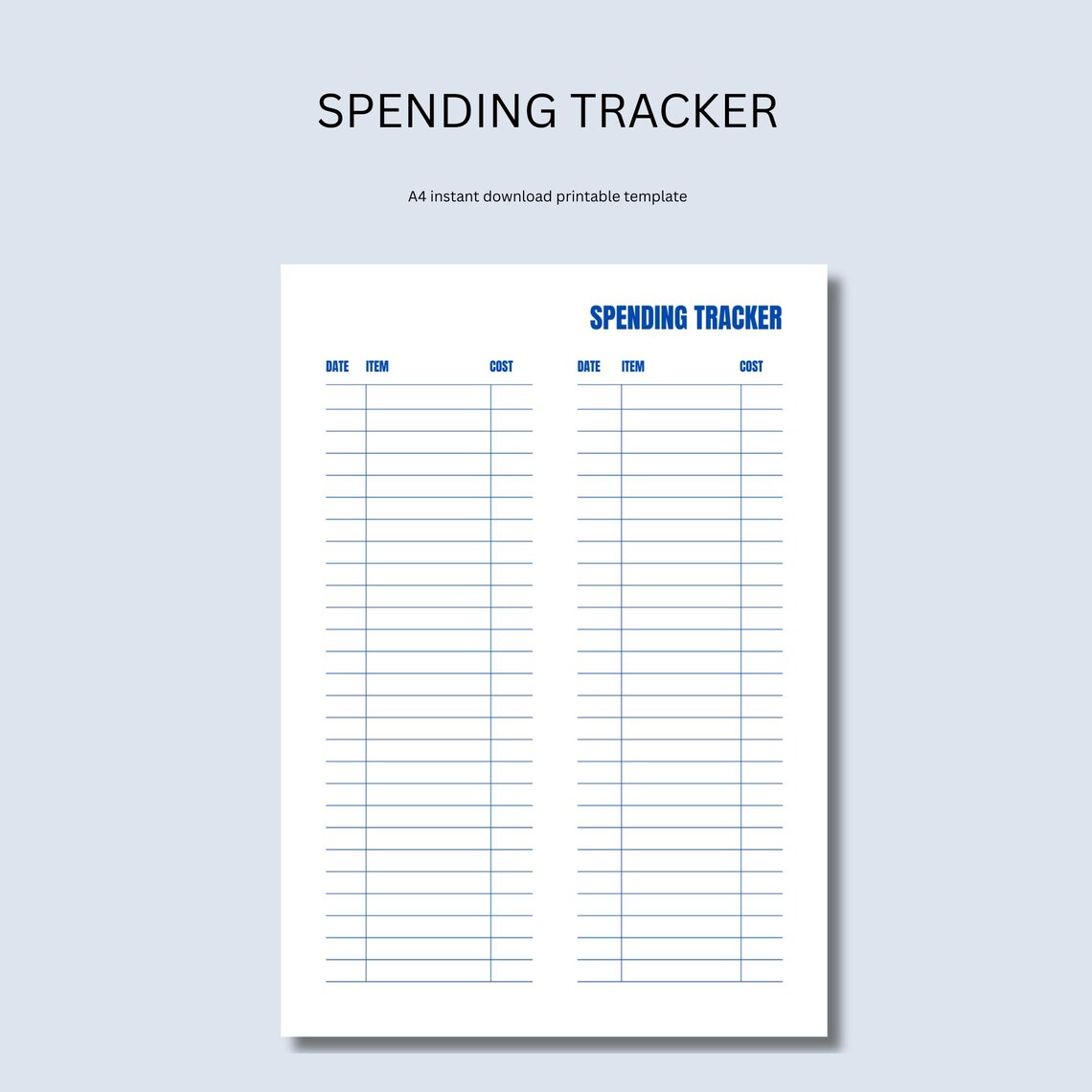 Spending Tracker Template PDF, Expense Printable, Financial Monitoring ...