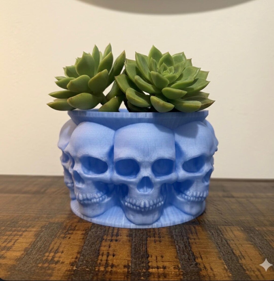 3D Printed Multi-faced Glow Skull Planter - Etsy