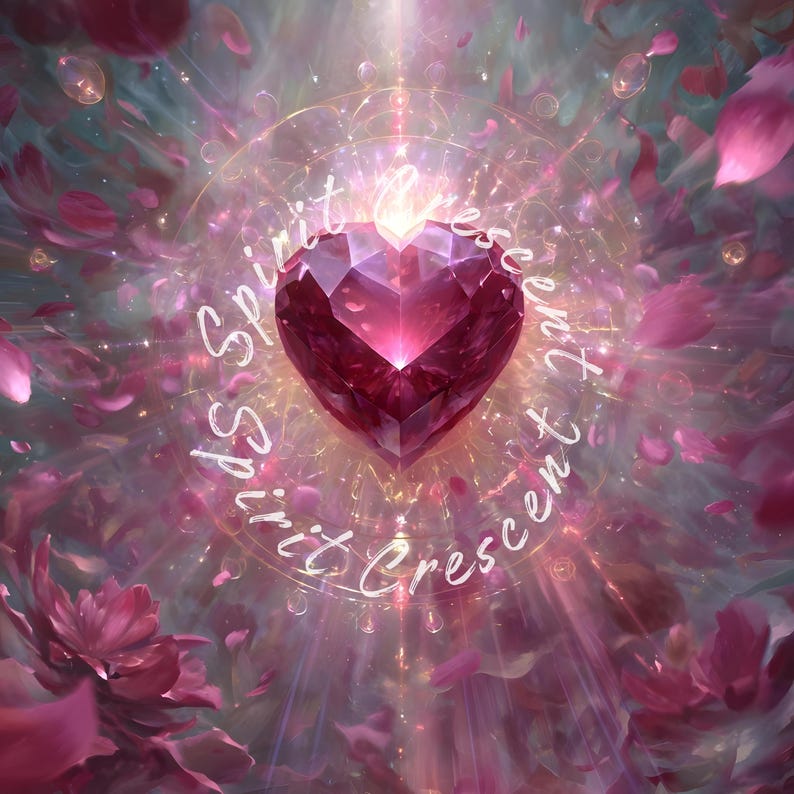 Celestial Ruby Crystal Heart Offering Digital Astral Spiritual Energy ...