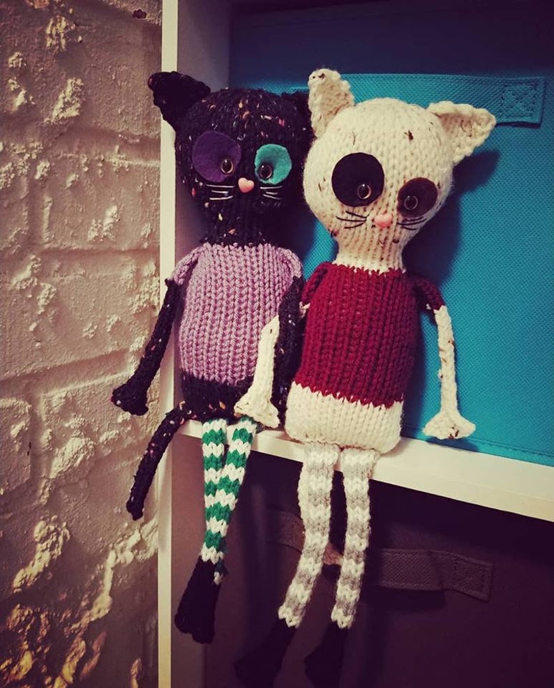 PATTERN ONLY: Here Kitty Kitty Violet & Milo Knit Kitten - Etsy