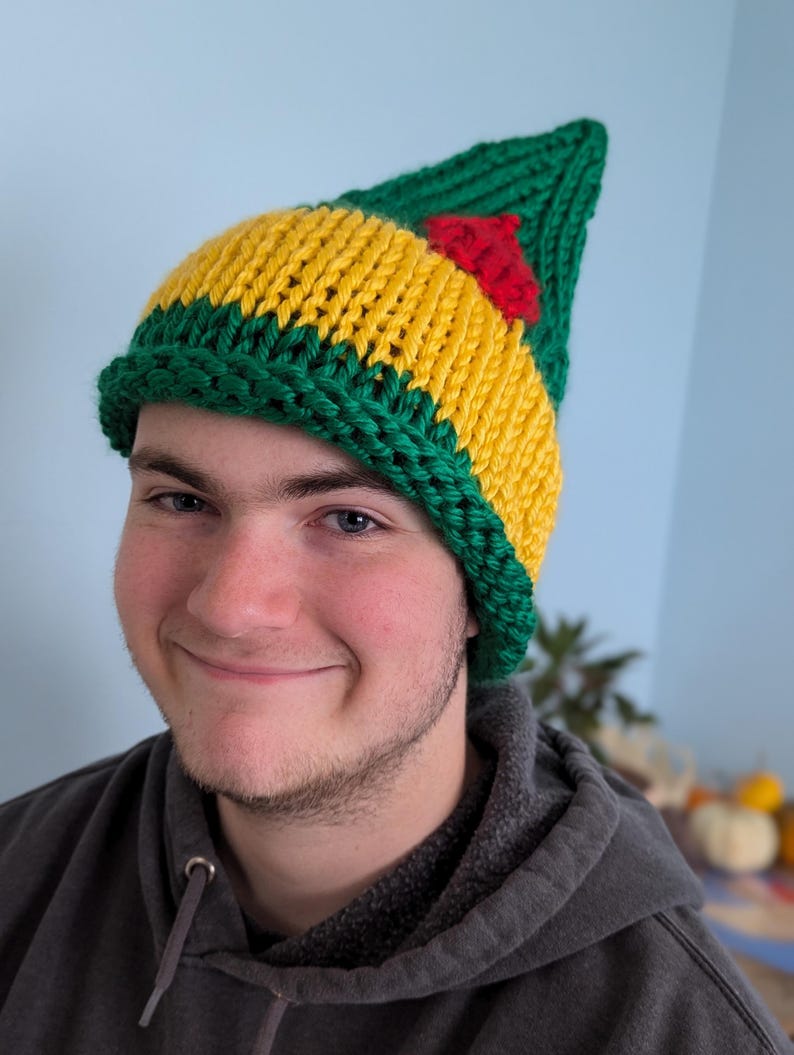 Knit Elf Hat Pattern: Santa's Buddy, Christmas Cosplay (instant ...