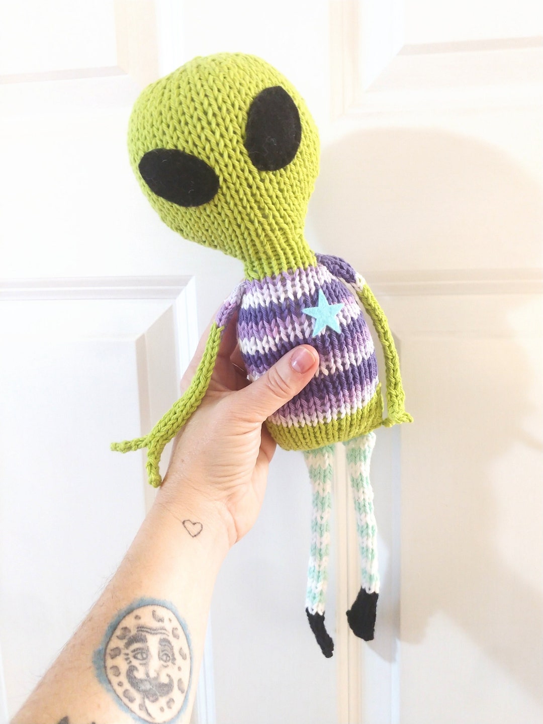 Meet Rhea - Hand Knit Alien Soft Toy Friend - 100% Cotton Original ...