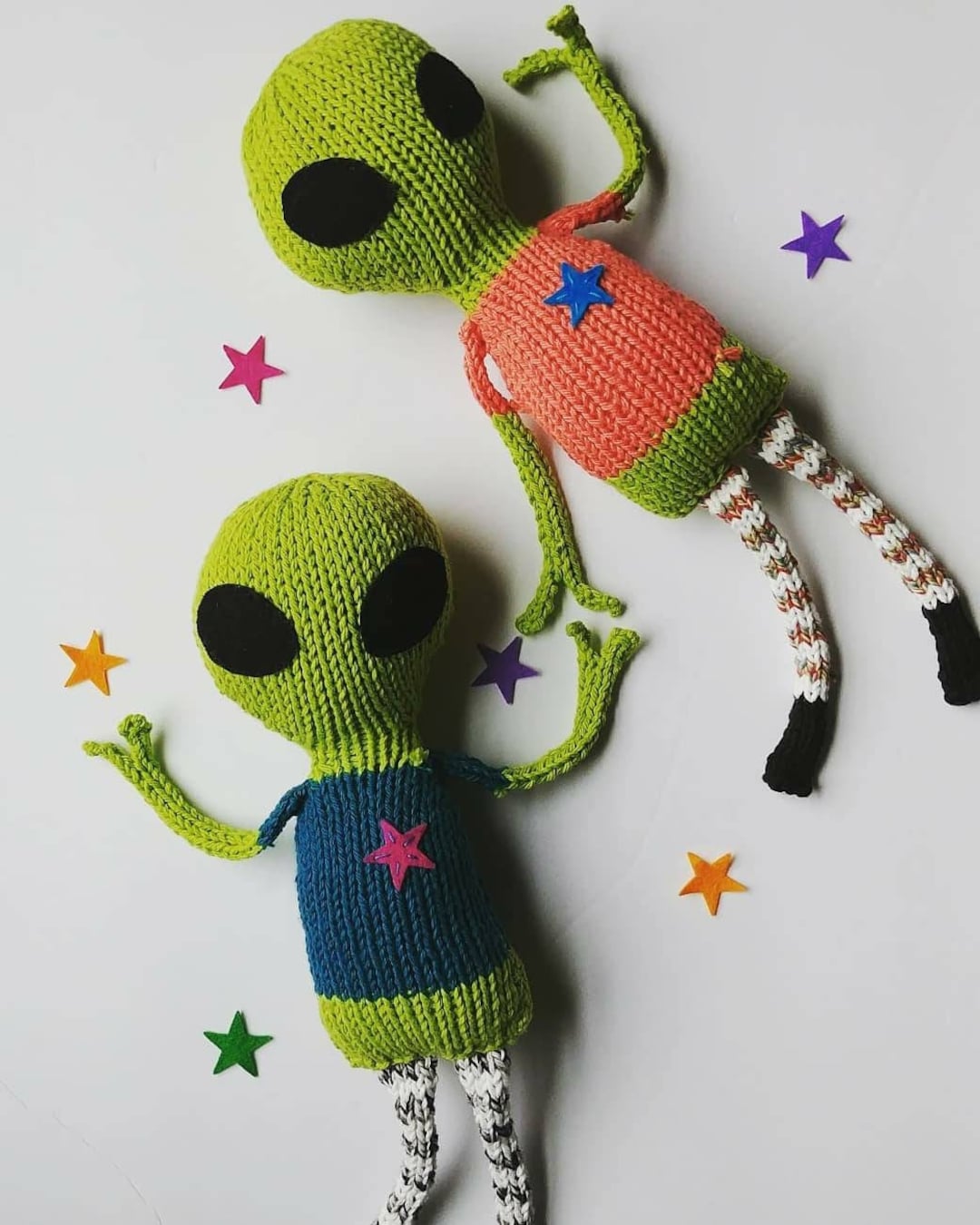 Hand Knit Cotton Alien Plush – Original Design Nursery Decor - Etsy