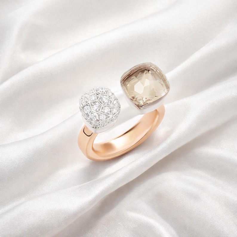 18K Gold Ring for Women, Italian Design Solid Gold Ring - Etsy UK