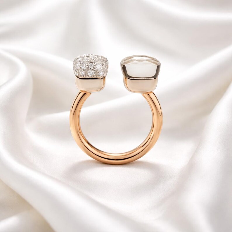 18K Gold Ring for Women, Italian Design Solid Gold Ring - Etsy UK