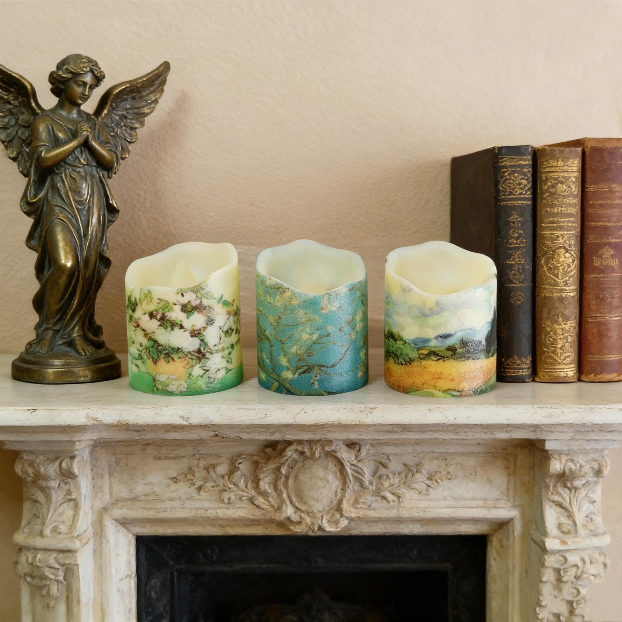 Oil Painting LED Flameless Tealight Candles, Battery Operated ...