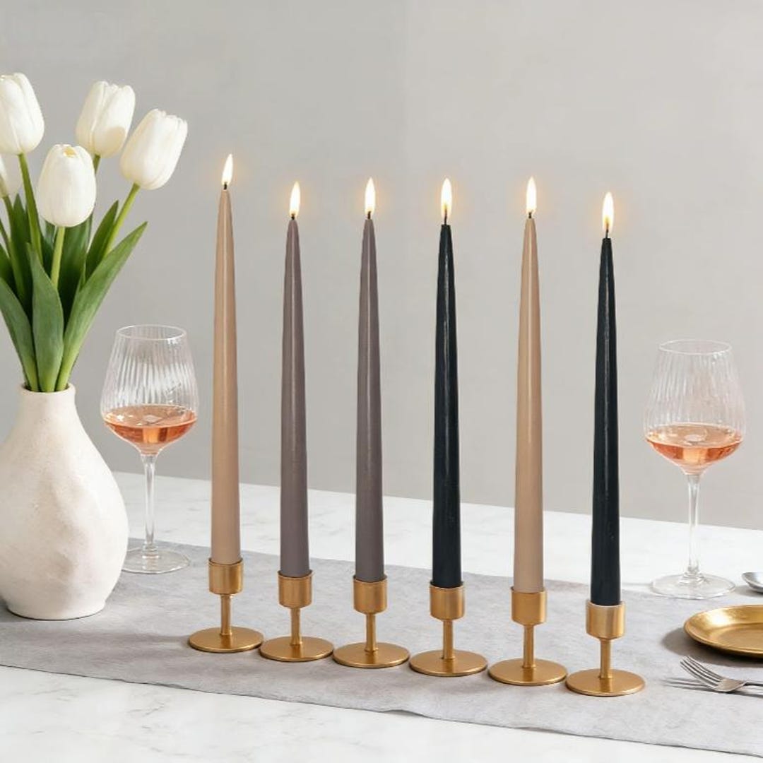 Nordic Taper Candles Set – Minimalist Home Decor, Long Burn Time - Etsy