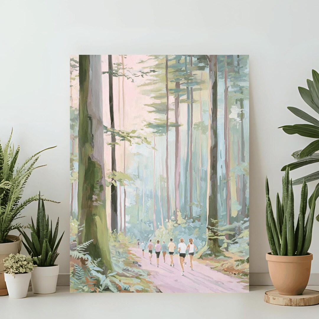 Watercolour Running Landscape Poster | Gift for Runner - Etsy