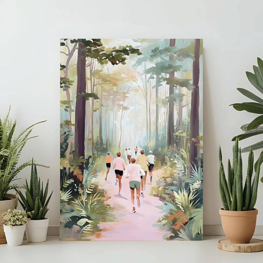 Watercolour Running Landscape Poster | Gift for Runner - Etsy
