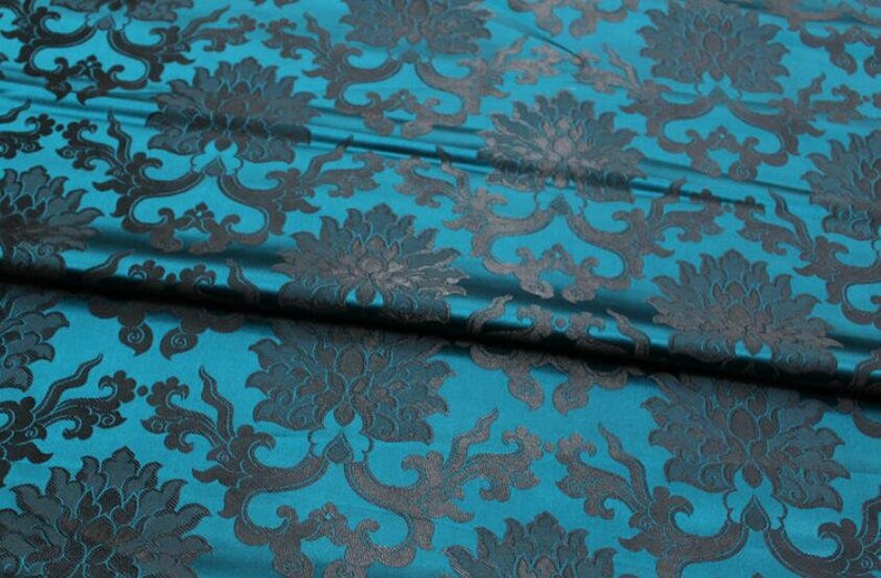 Chinese Vintage Lotus Flower Brocade Fabric Ancient - Etsy