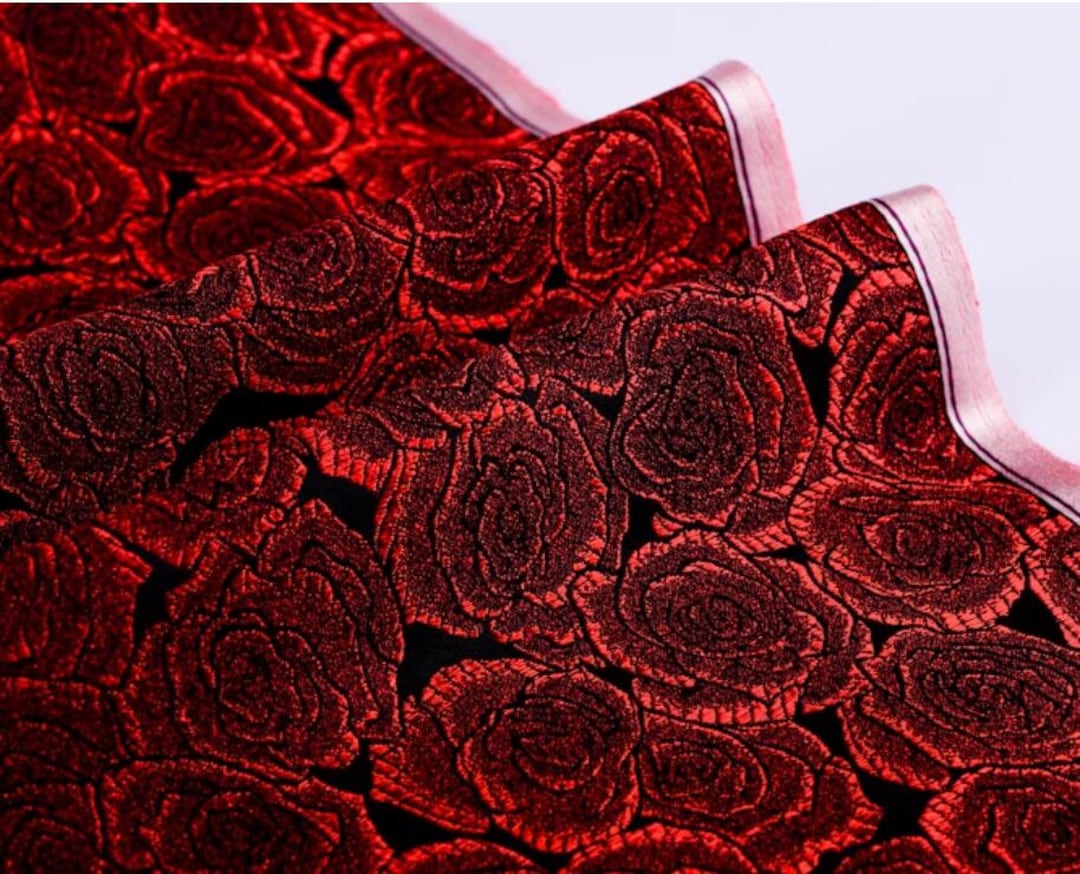 Rose Brocade Fabric: Chinese Vintage Silk Tapestry, Cheongsam Cloth - Etsy