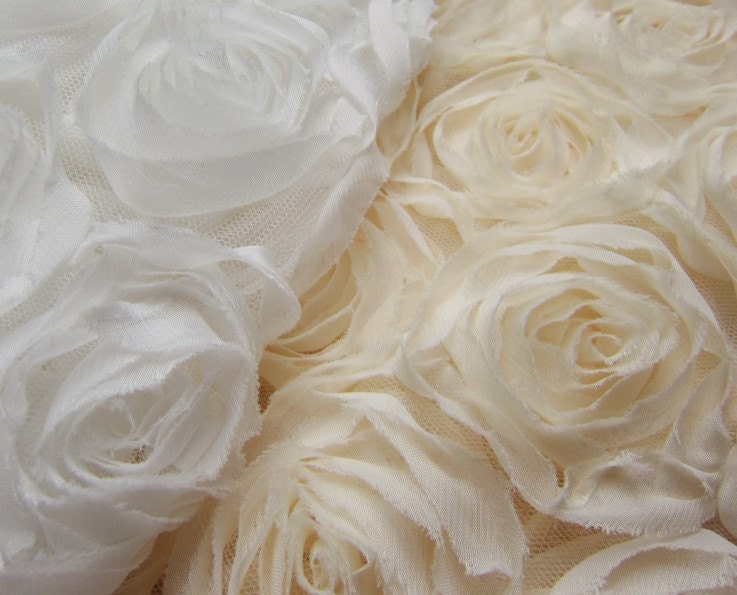 Solid Colors Lace 3D Big Rose Flower White Black Red Rosy - Etsy