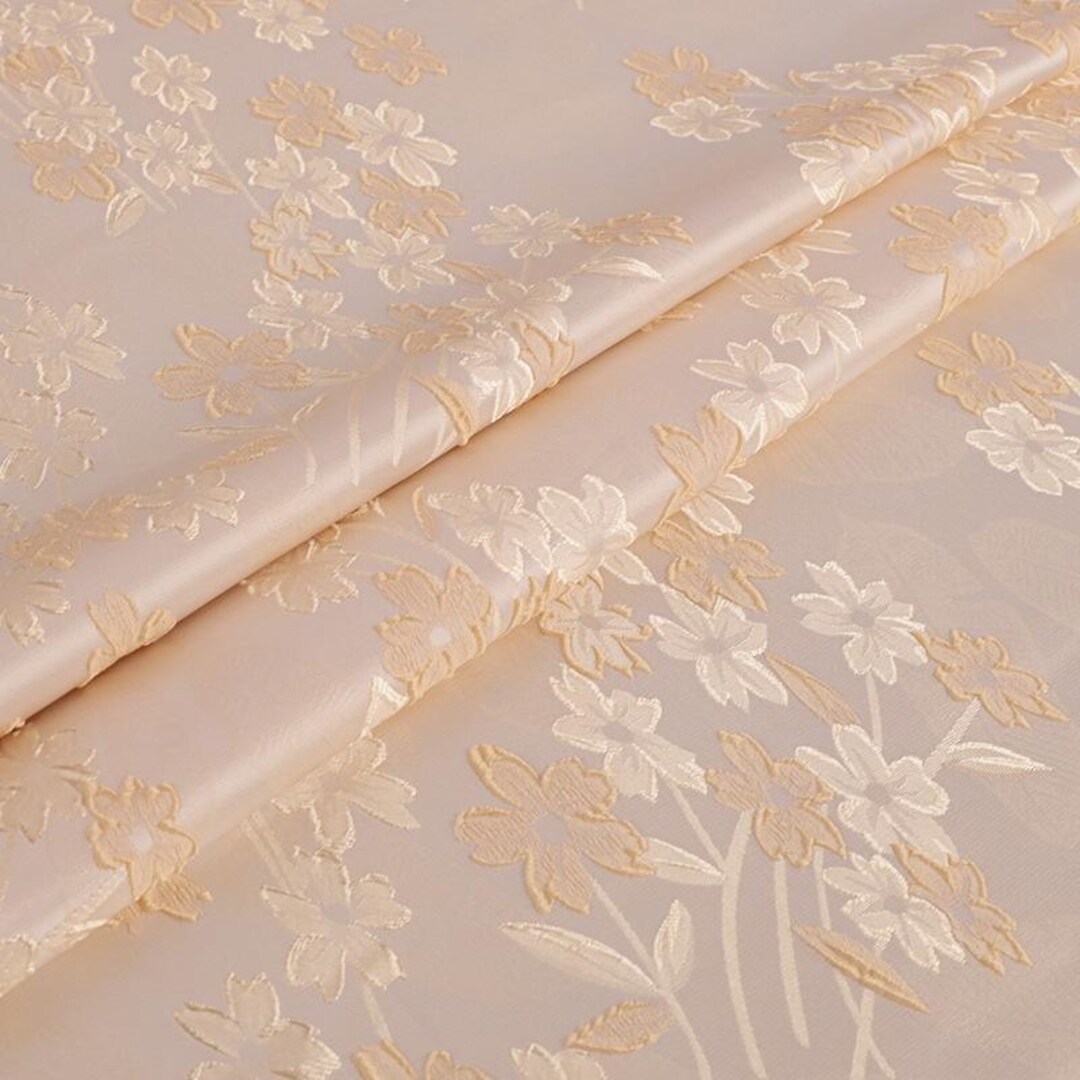 Begonia Flower Jacquard Imitation Song Brocade Clothing Fabric 145cm ...