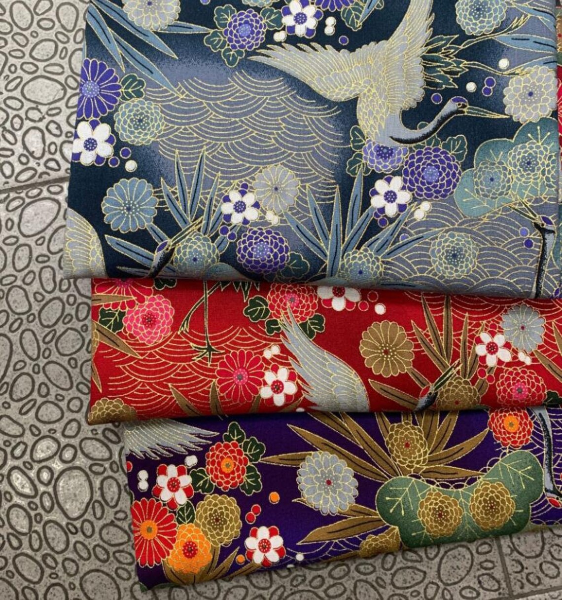 New Arrival Vintage Japanese Style Golden Stamped Crane and - Etsy