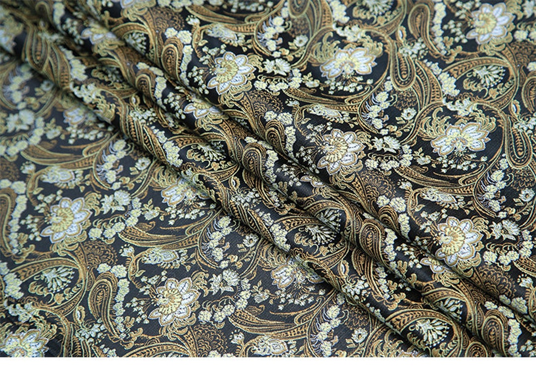 Multicolors Chinese Folk PIPA Flower White Black Tapestry Brocade ...