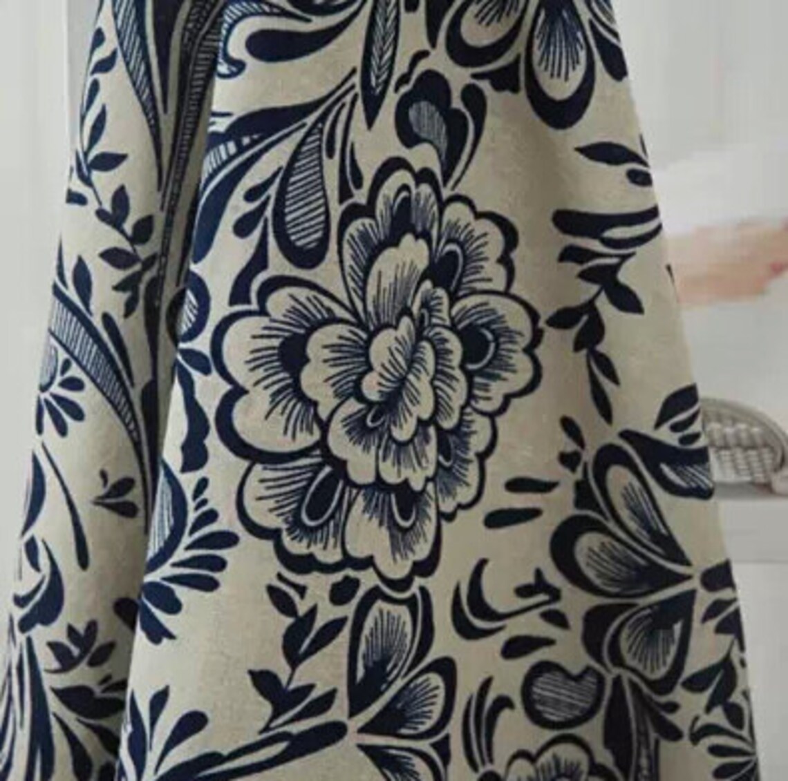 Chinese Flower Cotton and Linen Fabric by the Yard for Cheongsam ...