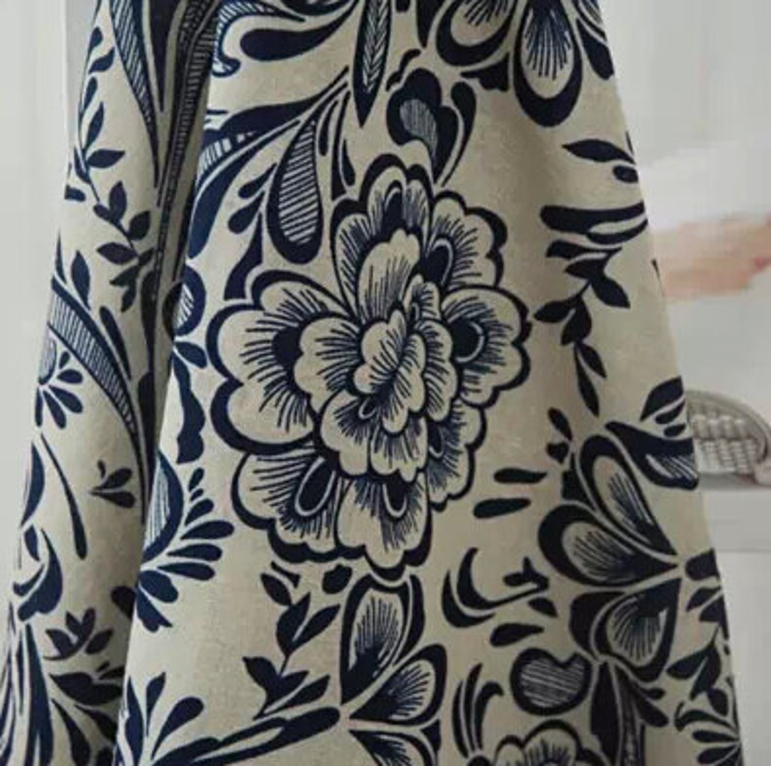 Chinese Flower Cotton and Linen Fabric by the Yard for Cheongsam ...